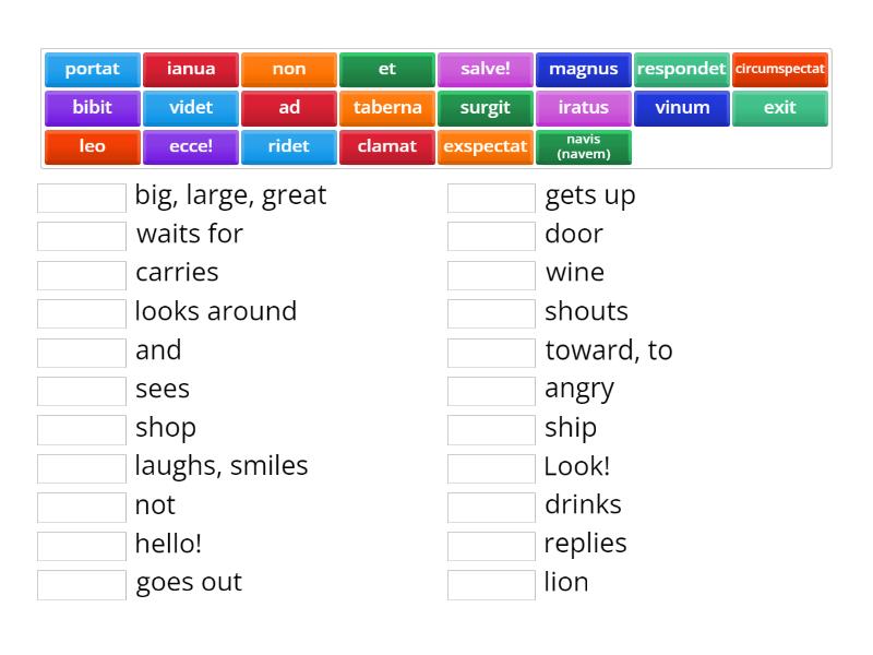 CLC Stage 3 Vocabulary - Match up