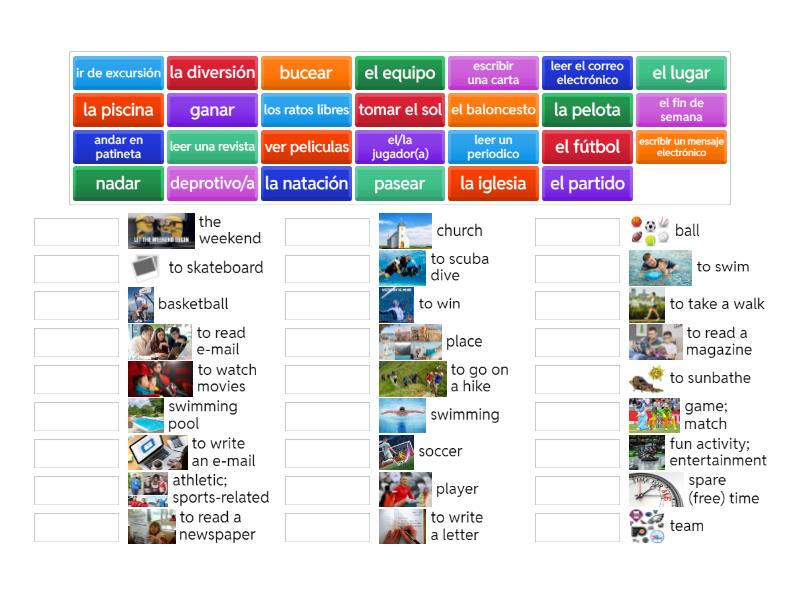 Senderos 1; Lección 4 - Los Lugares y Los Pasatiempos (non-cognates ...
