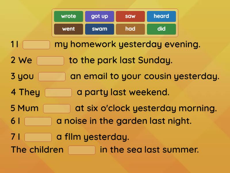 Irregular verbs - Complete the sentence