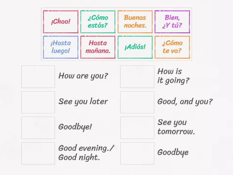 Los Saludos y las despedidas - Match up