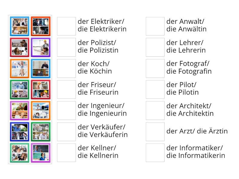Netzwerk neu A1, K2 Berufe - Match up