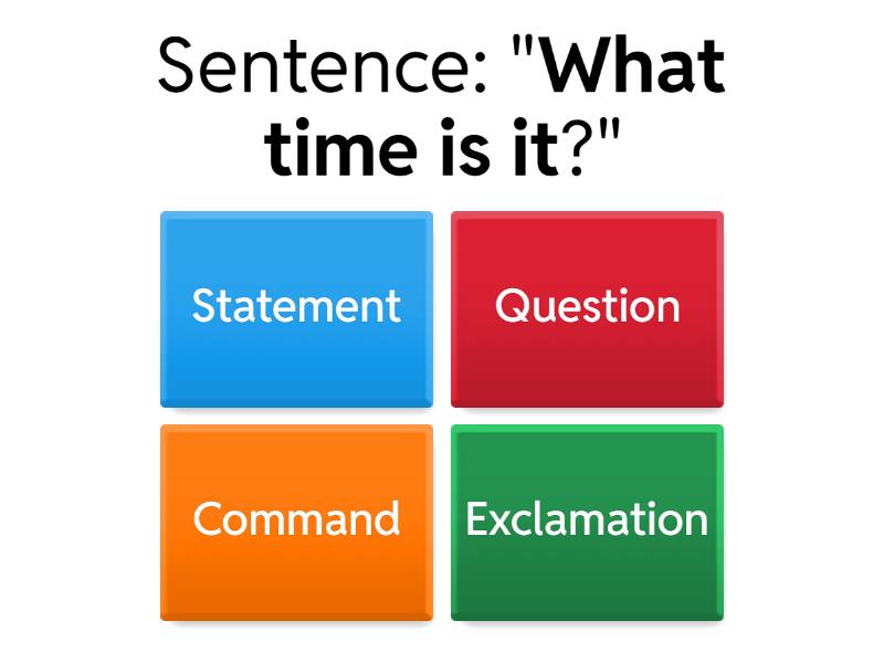 Sentence Types - Quiz