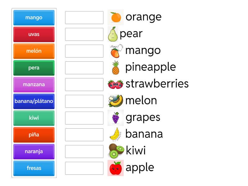 Las frutas - Match up