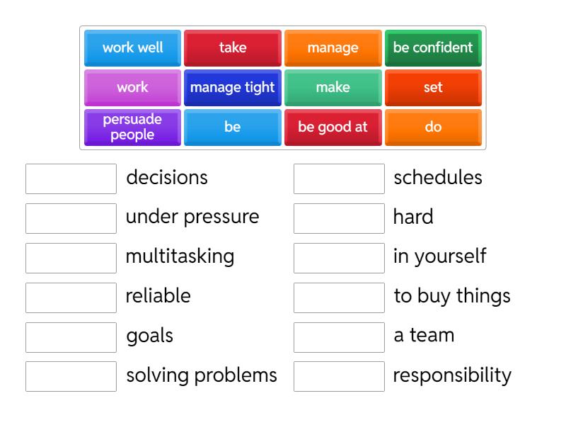 Navigate B1+ 3.2 vocabulary Job Skills - Match up