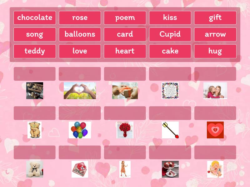 Love vocabulary - Match up