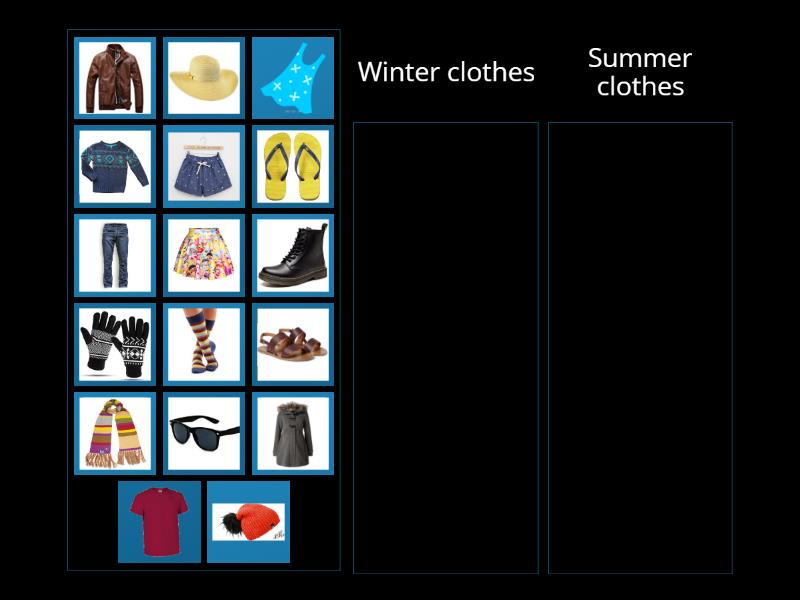 Summer & Winter Clothes - Group sort