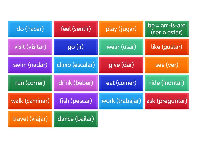 Tic Tac Toe Verbs - Flip tiles