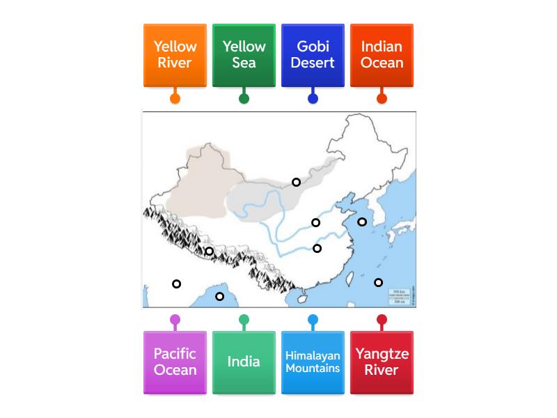Unit 6: Geography of Ancient China - Labelled diagram