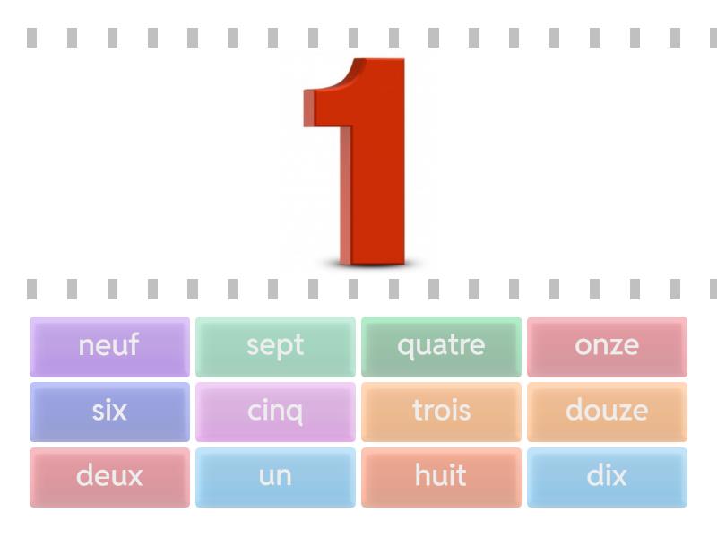 Les Nombres 1-12 - Find the match