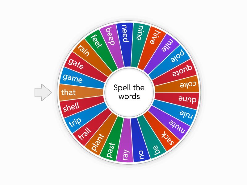 Spelling game - Spin the wheel