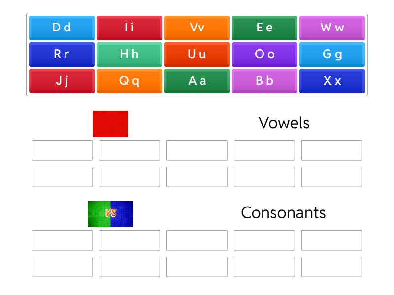 Vowels and consonants - Group sort