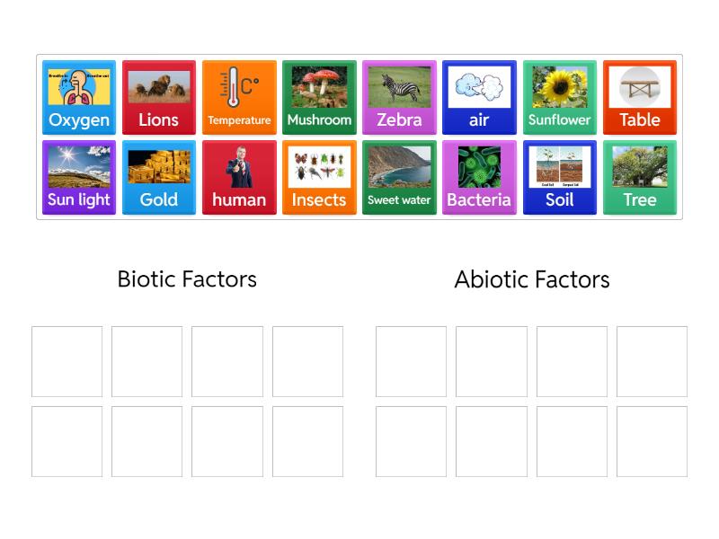 Sort biotic and abiotic factors - Group sort