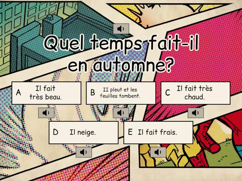 Les saisons, la météo et les vêtements - Quiz
