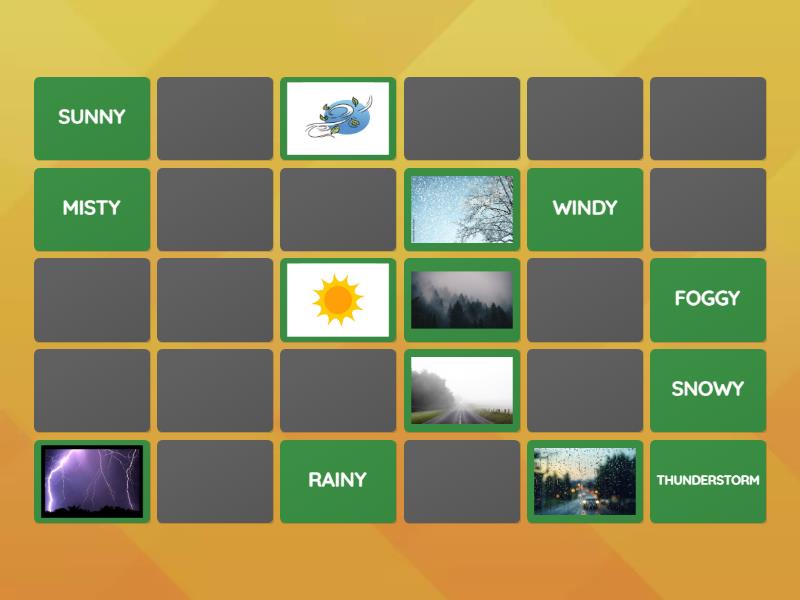 WEATHER AND SEASONS - MEMORY GAME - Matching pairs