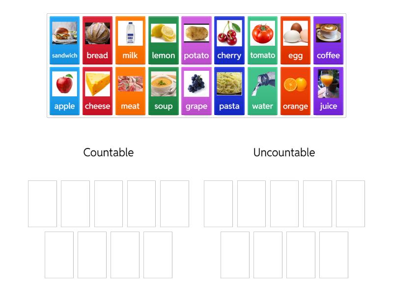 Countable/uncountable - Group sort