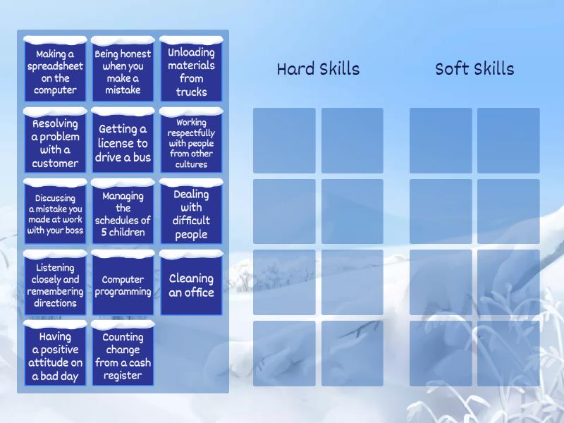 Hard/Soft Skills - Group sort
