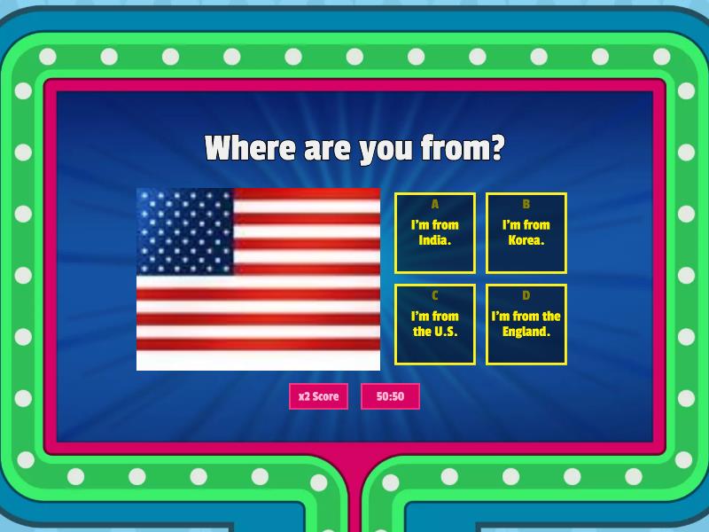 Where are you from? - Gameshow quiz