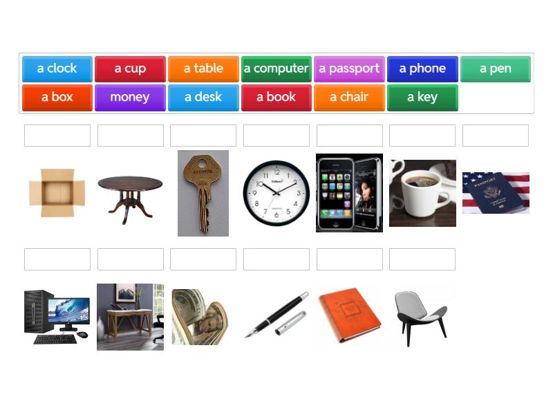 Everyday objects Roadmap A1 - Une las parejas