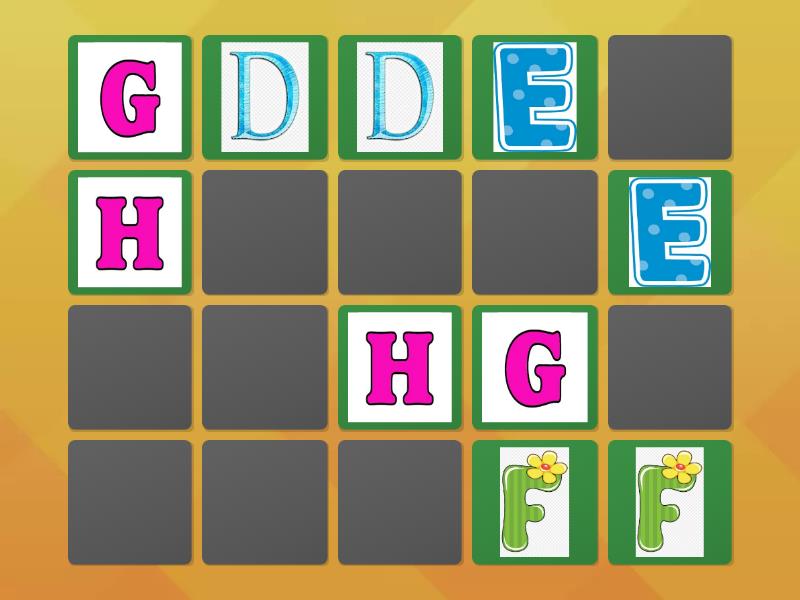 Alphabet memory game (Big letters) - Matching pairs