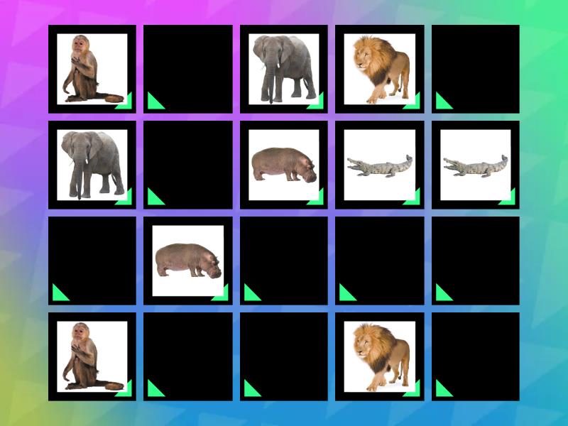 Memory game - Wild animals - Matching pairs