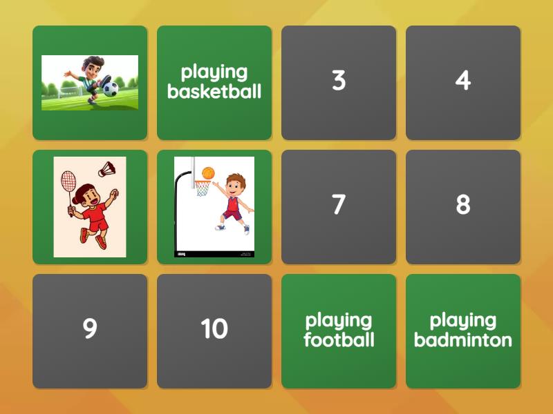 Match the sports - Matching pairs