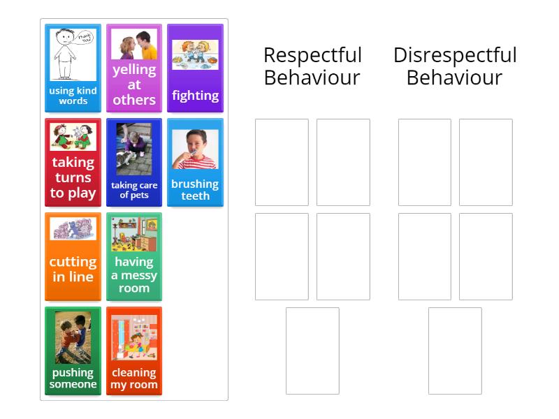 Respectful and Disrespectful Behaviour - Group sort