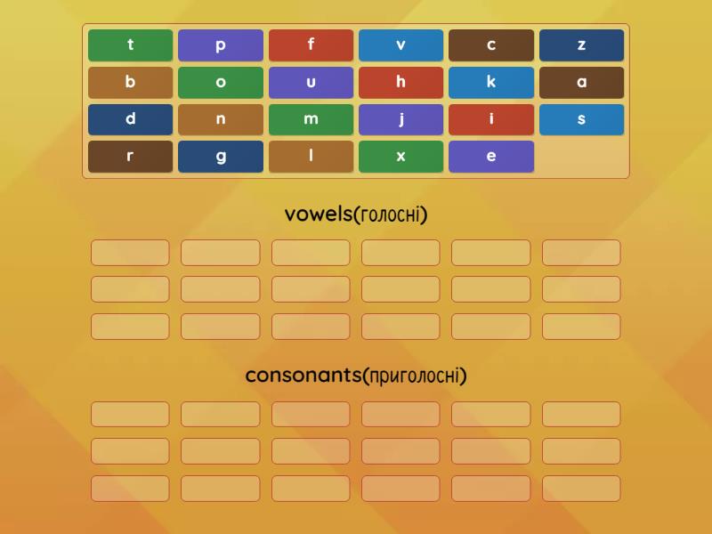 vowels/consonants - Group sort