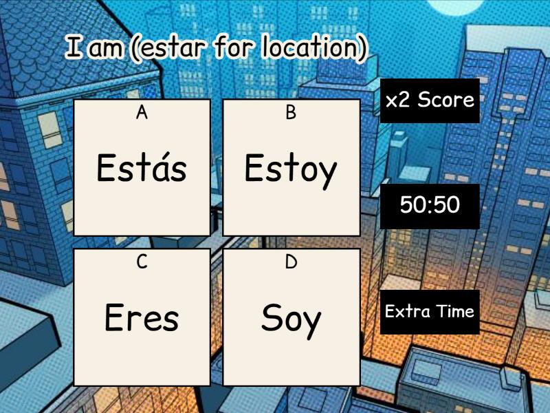 Estar + Prepositions of Place - Gameshow quiz