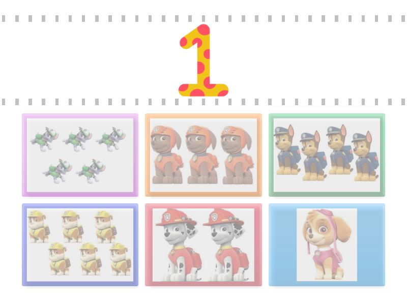 Paw patrol numbers match up - Find the match