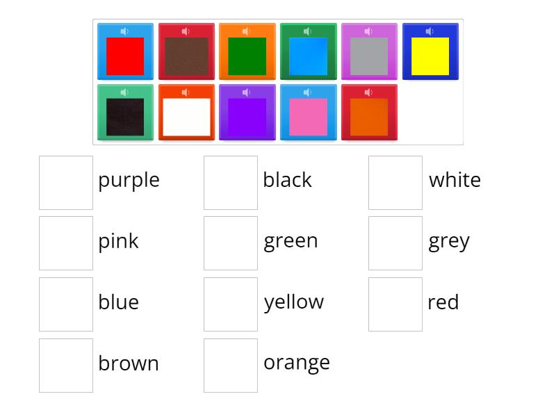 KID'S BOX 1. Unit 1. Colours - Match up