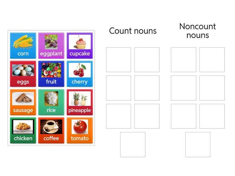 Count nouns and Noncount nouns - Group sort