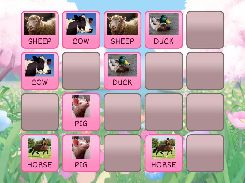 FARM ANIMALS - Matching pairs