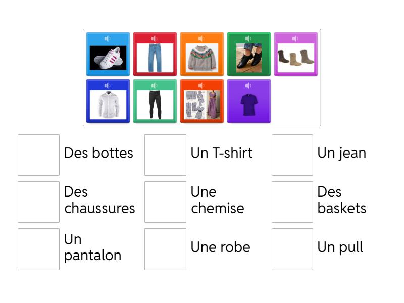 Les vêtements - Match up