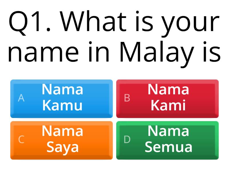 Secondary 1/ 2 Conversational Malay - Exercise One - Quiz