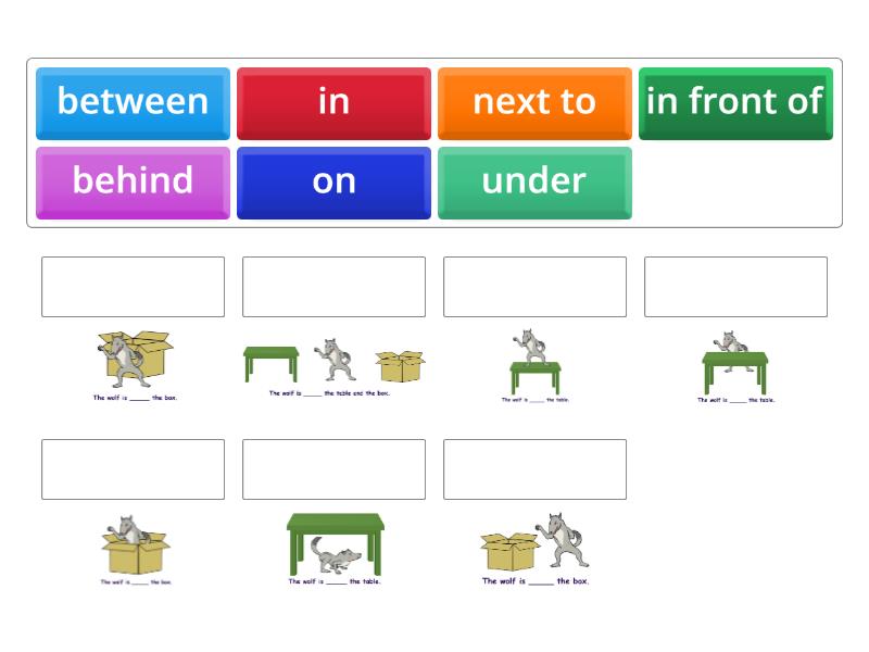 The Three Little Pigs - Preposition - Match up