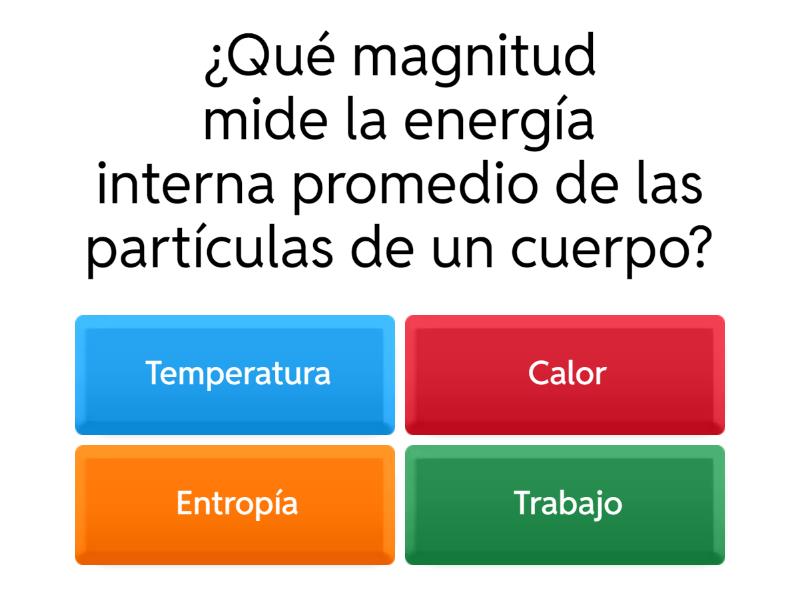 Termodinámica y transferencia de calor - Cuestionario