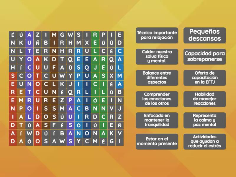 Las claves para alcanzar el Bienestar personal - Wordsearch