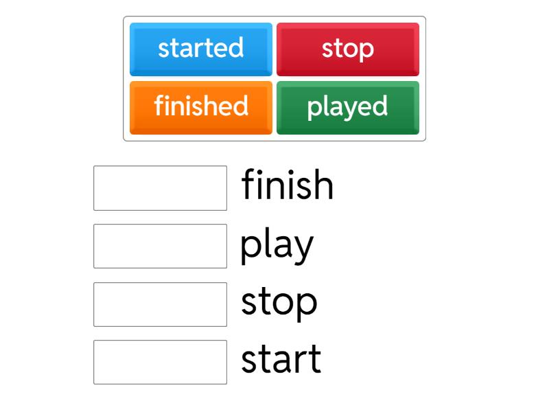 matching past verb with its present verb - Match up