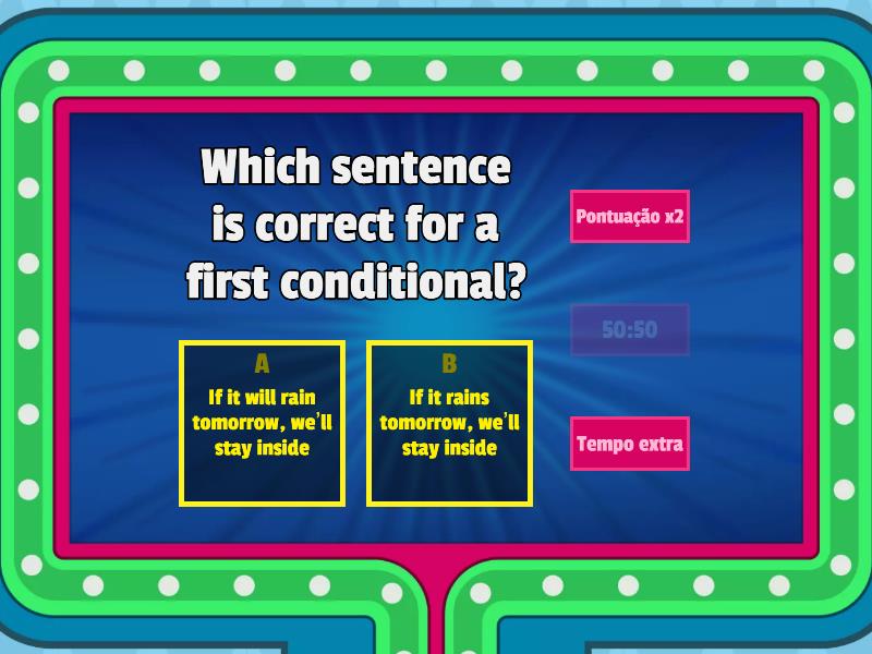 Conditionals - Gameshow quiz