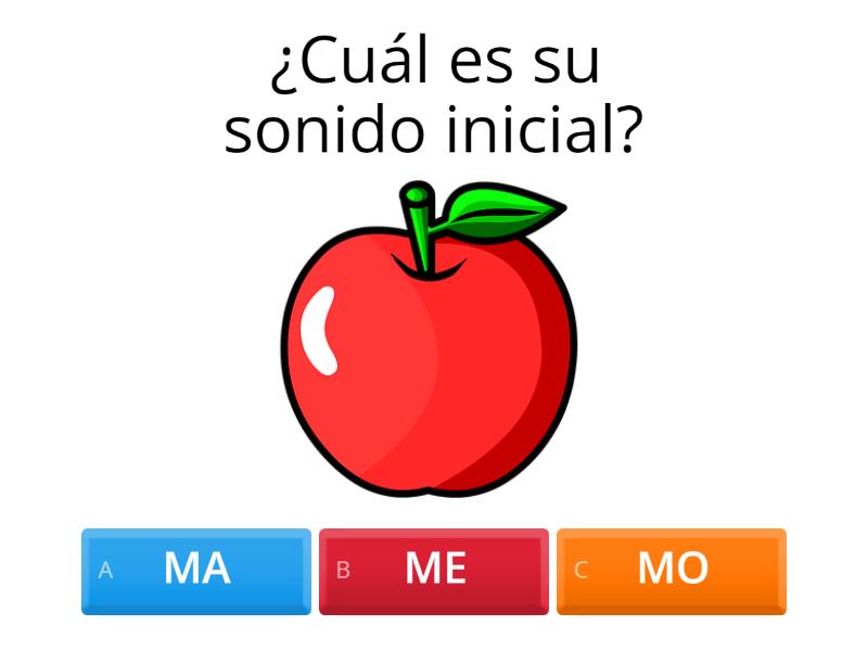 Identificar el sonido inicial de los objetos. - 測驗