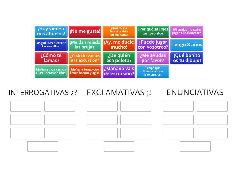 TIPOS DE ORACIONES: interrogativas, exclamativas y enunciativas ...