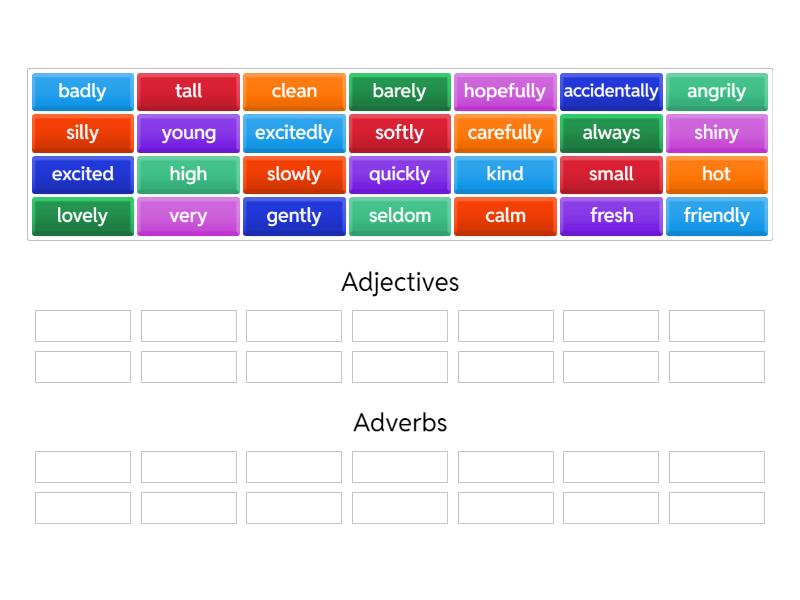 Adjectives vs. Adverbs sort - Group sort
