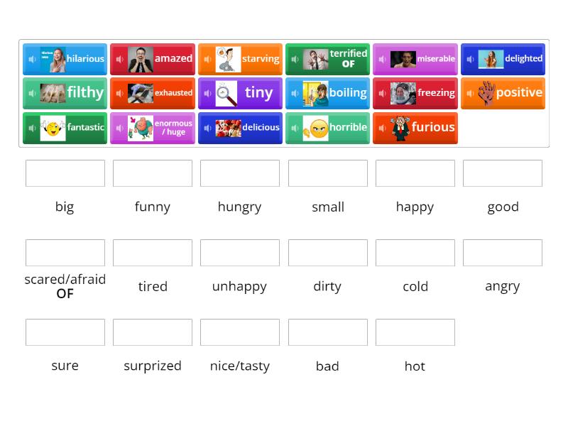 english file intermediate 2B strong adjectives - Permainan Pencocokan