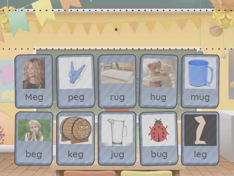 Reading -eg, -ug - Cada oveja con su pareja