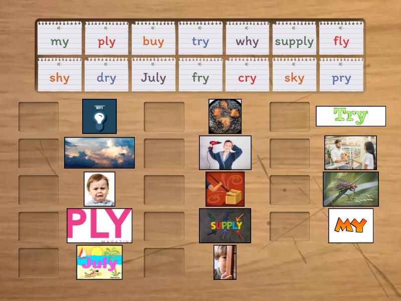 Long i as y words (UFLI Lesson 73) - Match up