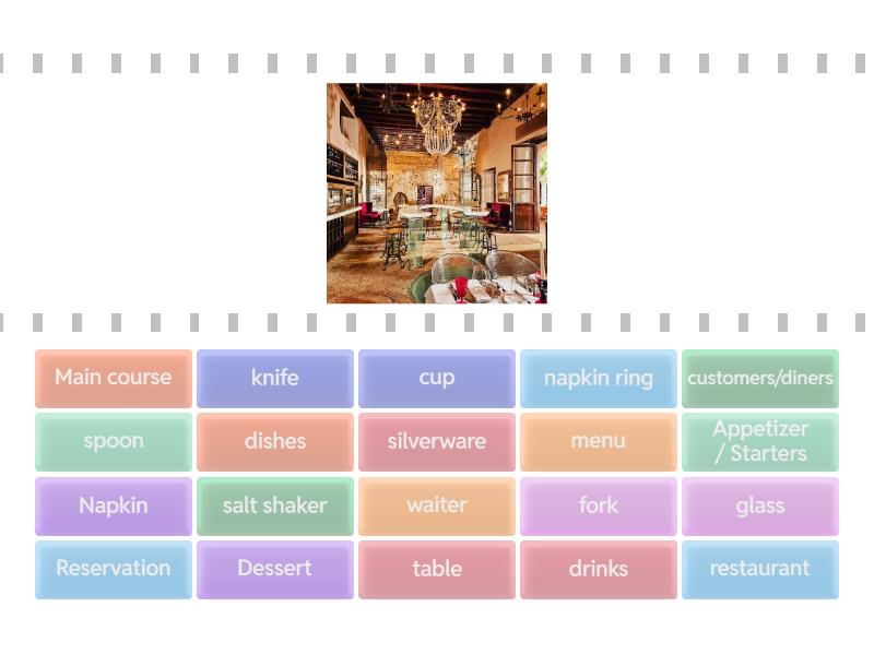 ACTIVIDAD DE VOCABULARIO-RESTAURANTE - Find the match