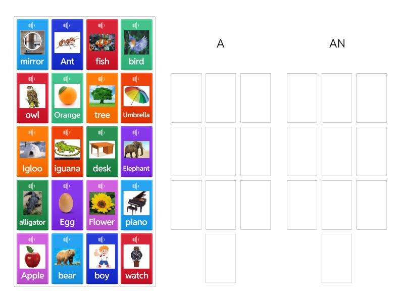 A/ An sorting - Group sort