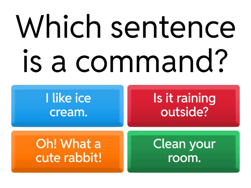 Four Types of Sentences - Quiz