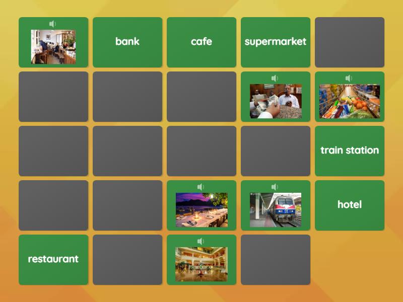 Roadmap A1/ Unit 3a/ Places in town - Matching pairs