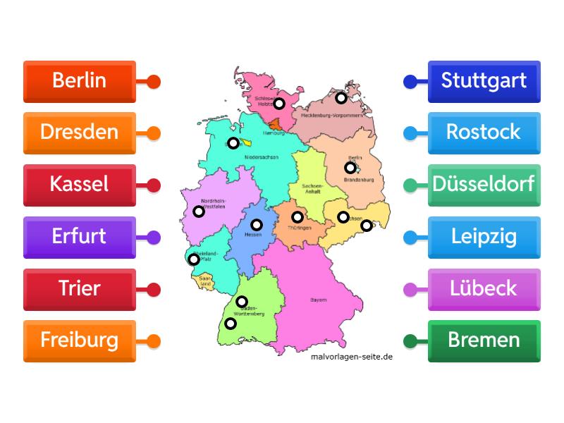 Deutschlandkarte - Netzwerk Neu A1 - Kapitel 12 - Labelled diagram
